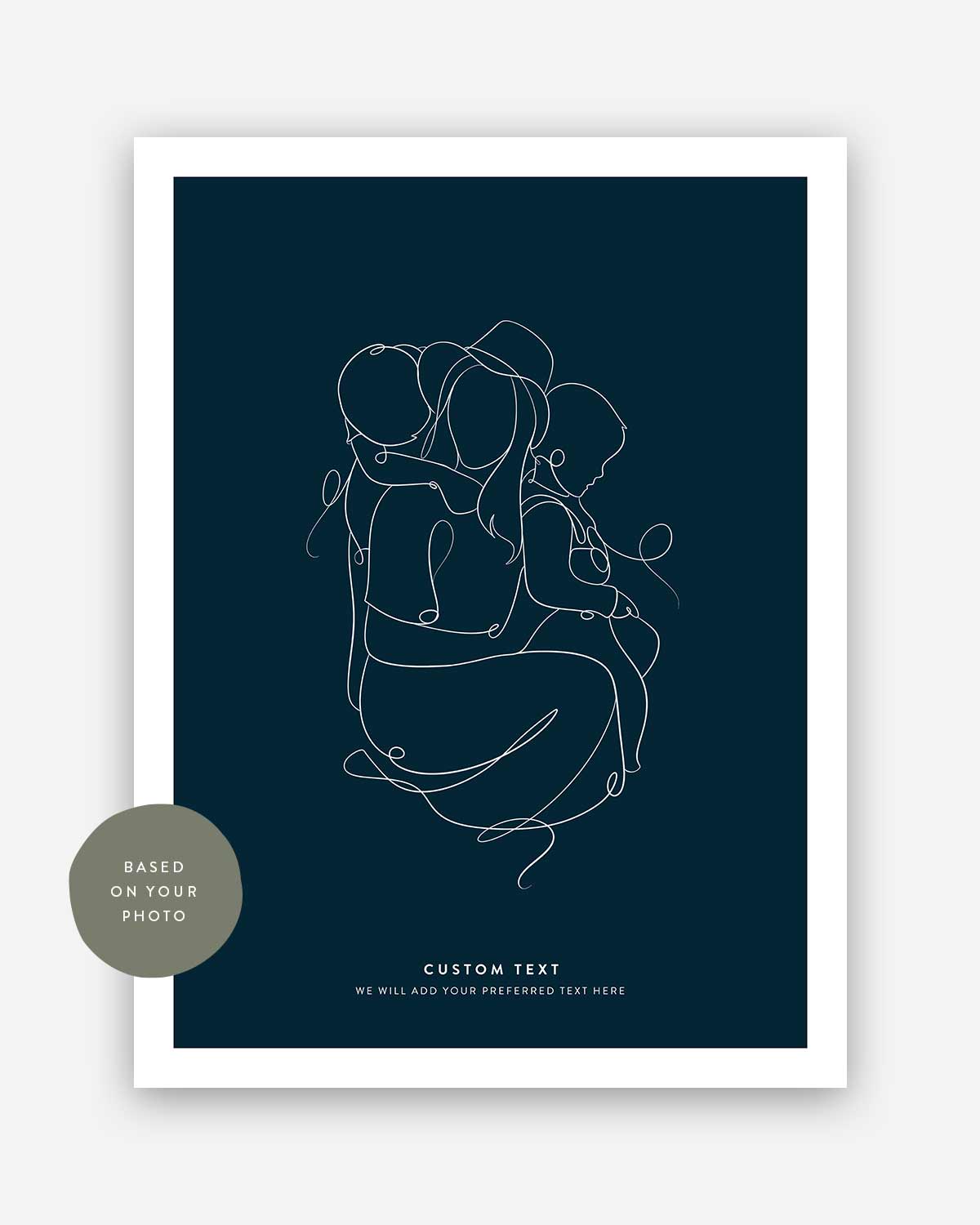 Faceless one line art print based on your photo – Cherible